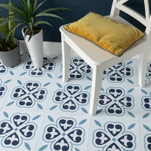 Dc fix ORIENTAL FLOWER Peel and Stick Vinyl Floor Tiles 30.48cm x 30 ...